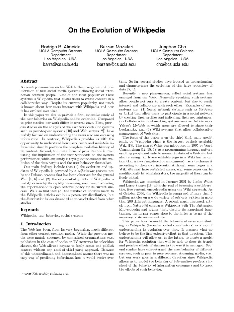 Wikipedia Evolution | PDF | Wikipedia | Wiki