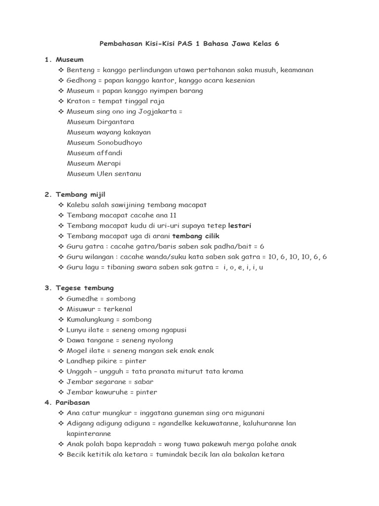 Pembahasan Kisi Pas 23 23 | PDF