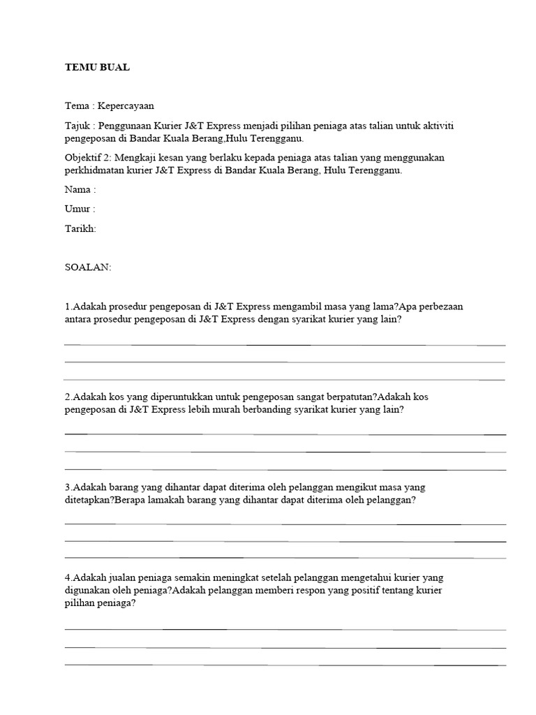 Soalan Temu Bual | PDF