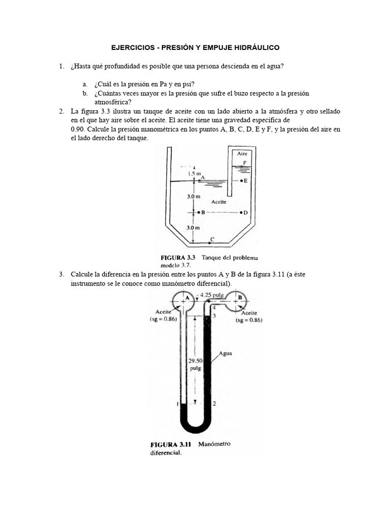 Lab - 2 - Presión y Empuje Hidraulico | PDF