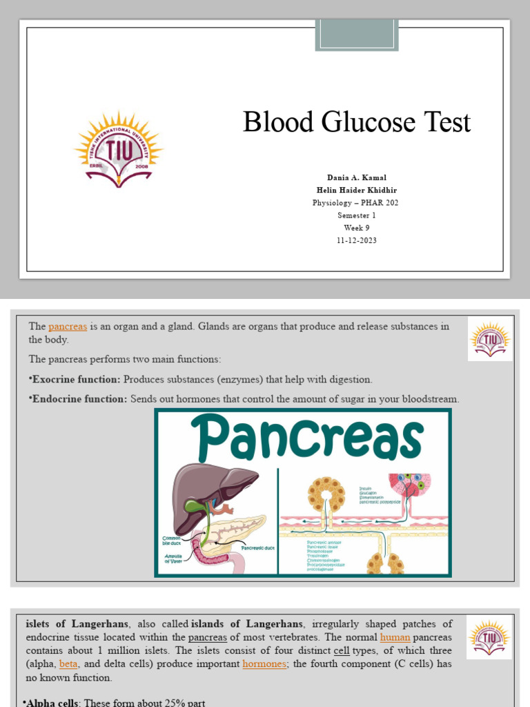 Blood Glucose Testing Methods Explained | PDF | Pancreas | Glucose
