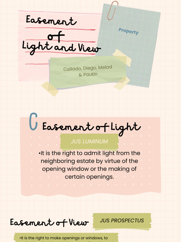 Easement of Light and View | PDF | Easement | Land Law