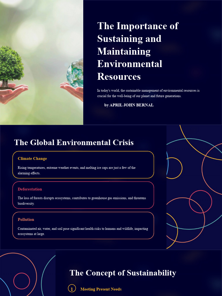 The Importance of Sustaining and Maintaining Envi. Resources (Contin ...