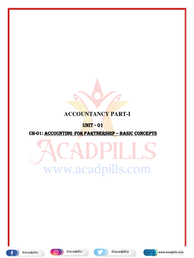 CH 01 Accounting For Partnership - Basic Concepts | PDF | Partnership ...