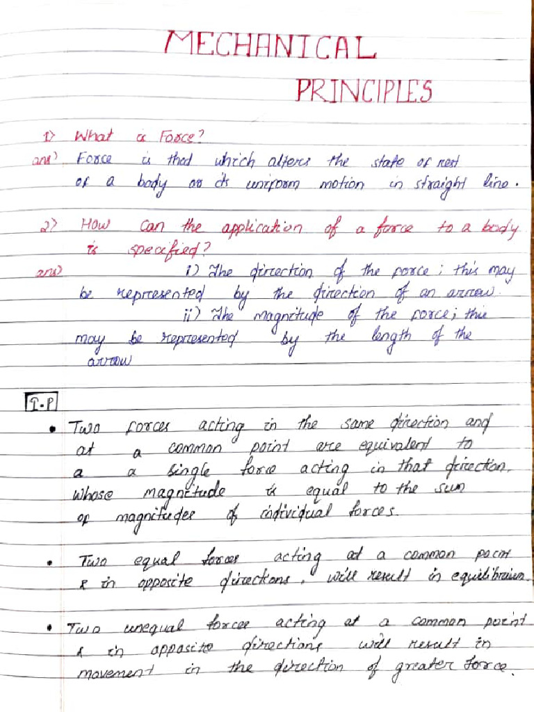 Mechanical Principles (1st CH) | PDF