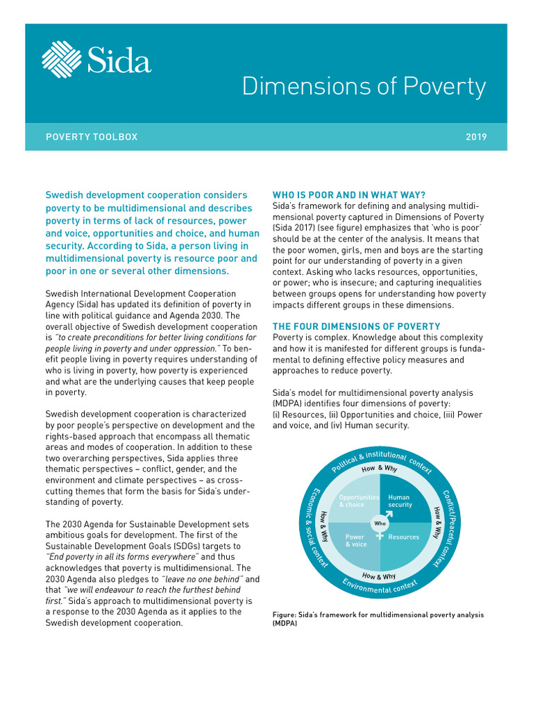 Sida62275en Dimensions of Poverty | PDF | Poverty | Poverty & Homelessness