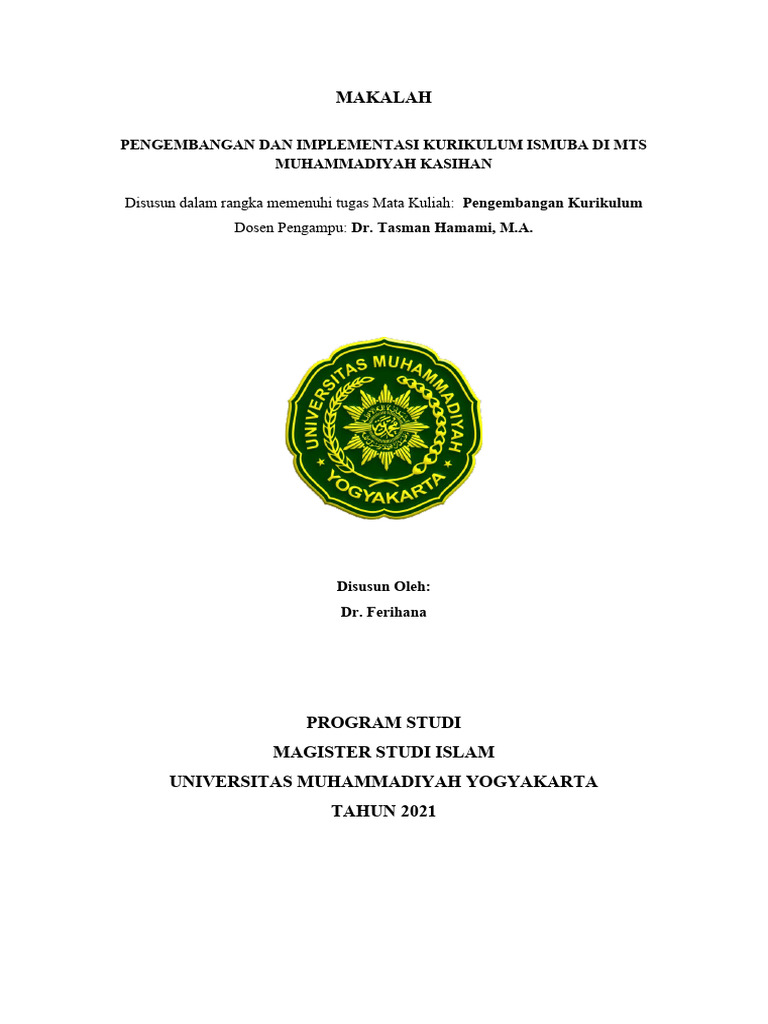 Ferihana-Implementasi Kurikulum Ismuba Mts | PDF