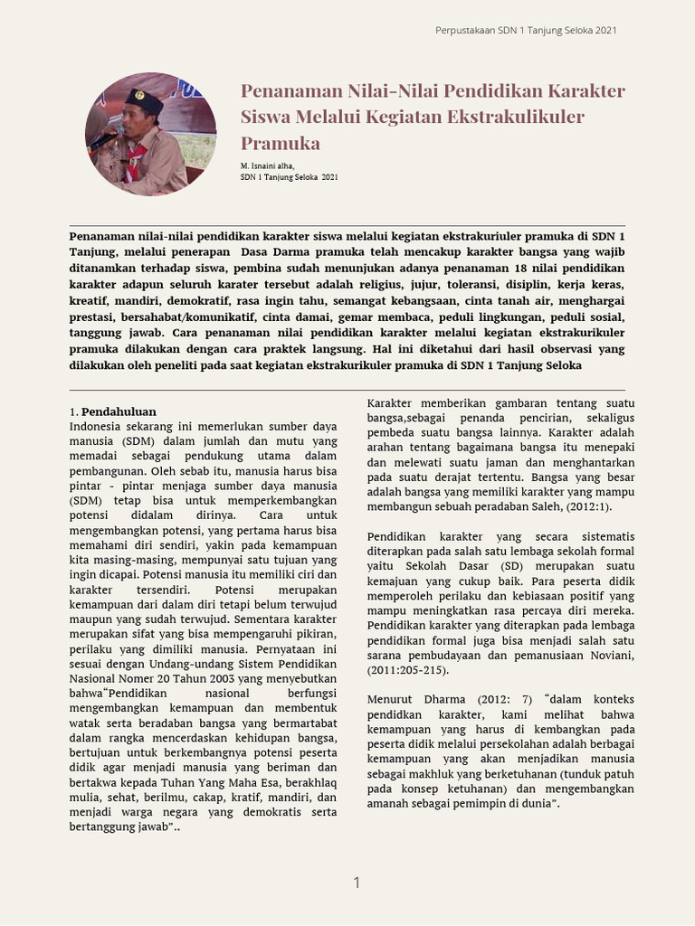 Penanaman Nilai-Nilai Pendidikan Karakter Siswa Melalui Kegiatan ... Penanaman Nilai-Nilai Pendidikan Karakter Siswa Melalui Kegiatan ...
