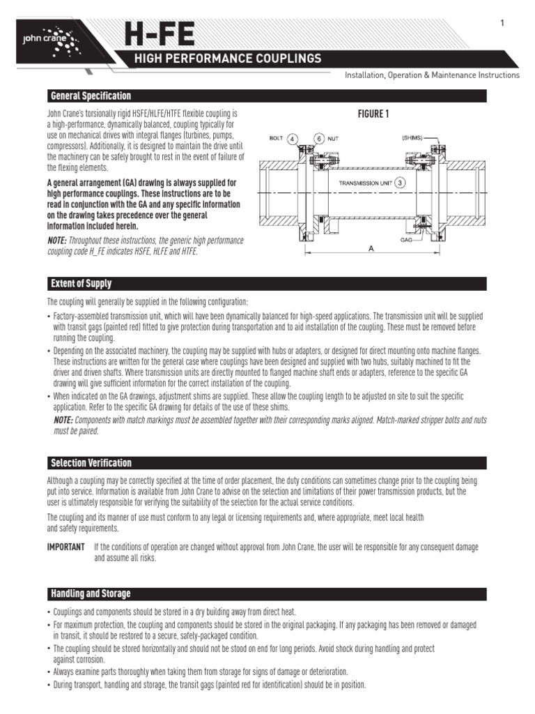 IOM - H-FE High Performance Couplings | PDF | Tools | Applied And Interdisciplinary Physics