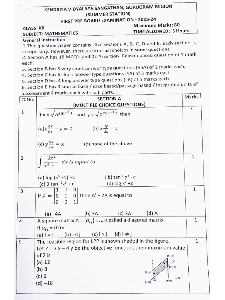 CBSE Mock Test Paper 03 | PDF