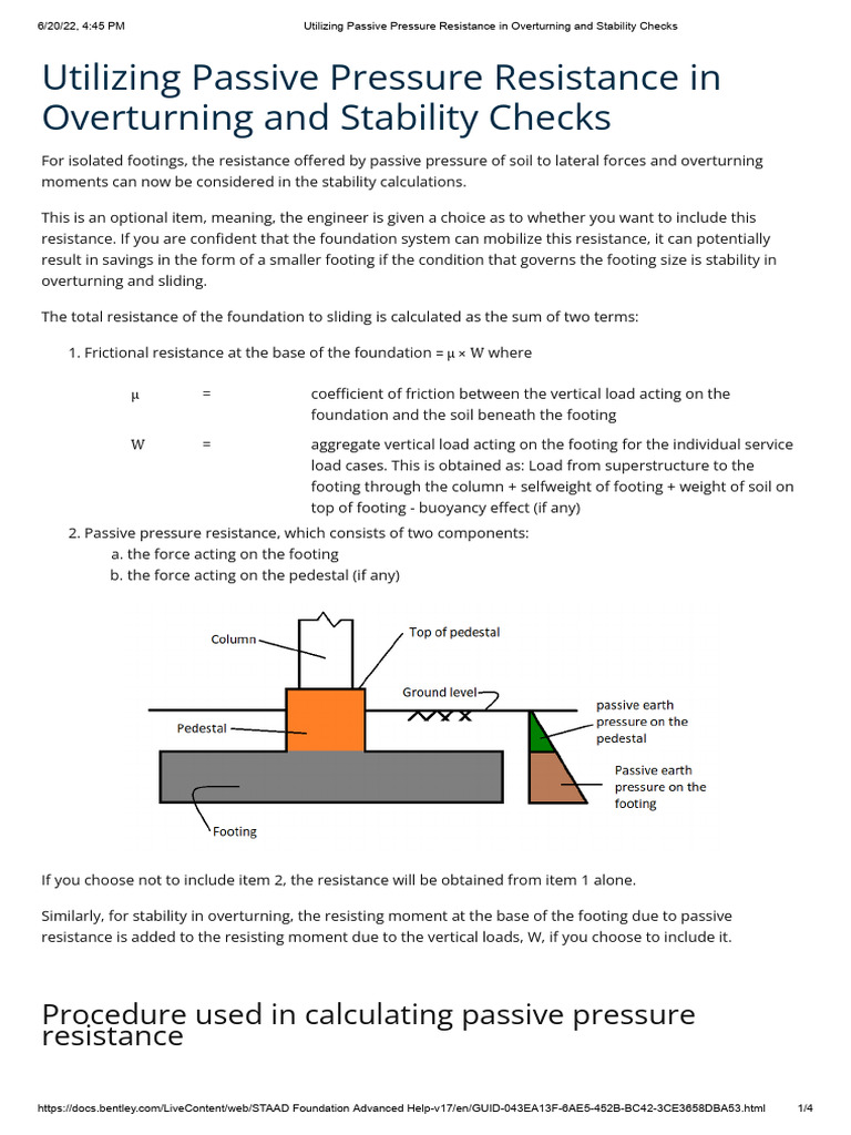 Utilizing Passive Pressure Resistance in Overturning and Stability ...