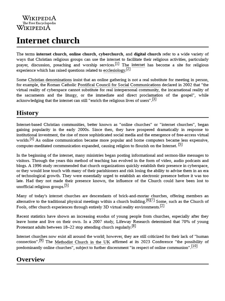 Internet Church | PDF | Cyberspace | Internet