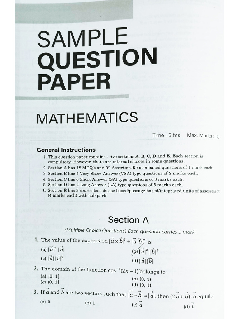CBSE C12 Mock Test 01 | PDF