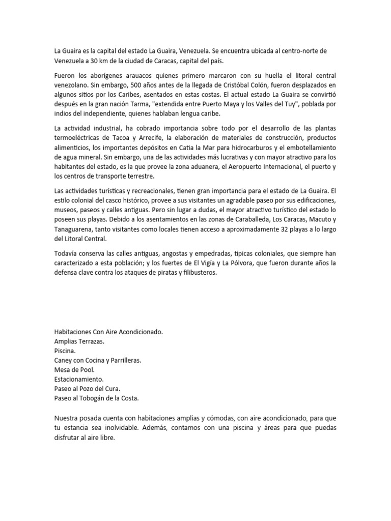 La Guaira Es La Capital Del Estado La Guaira | PDF La Guaira Es La Capital Del Estado La Guaira | PDF