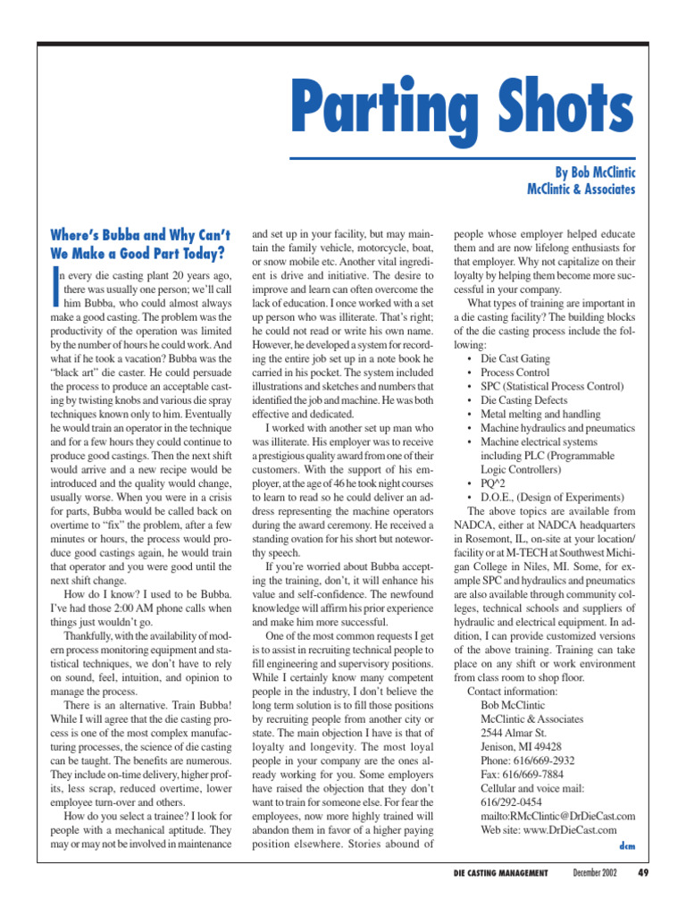 DCM Part Shots December 2002 | PDF