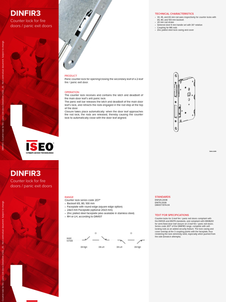 Datasheet DINFIR3 Counter Lock For Fire and Panic Exit Doors 2022 - 05 ...