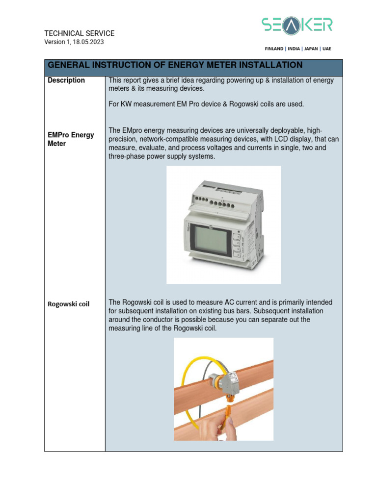 General Instruction of Energy Meter Instalation - Updated | PDF ...
