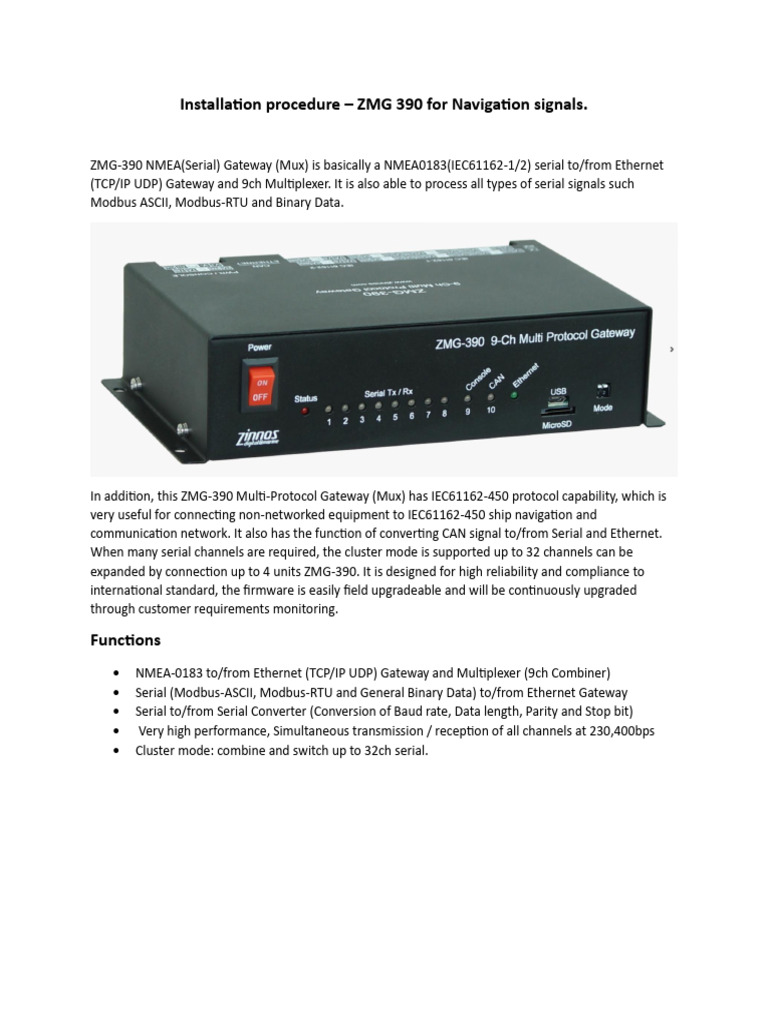 ZMG 390 Connections Procedure | PDF | Computer Network | Ethernet