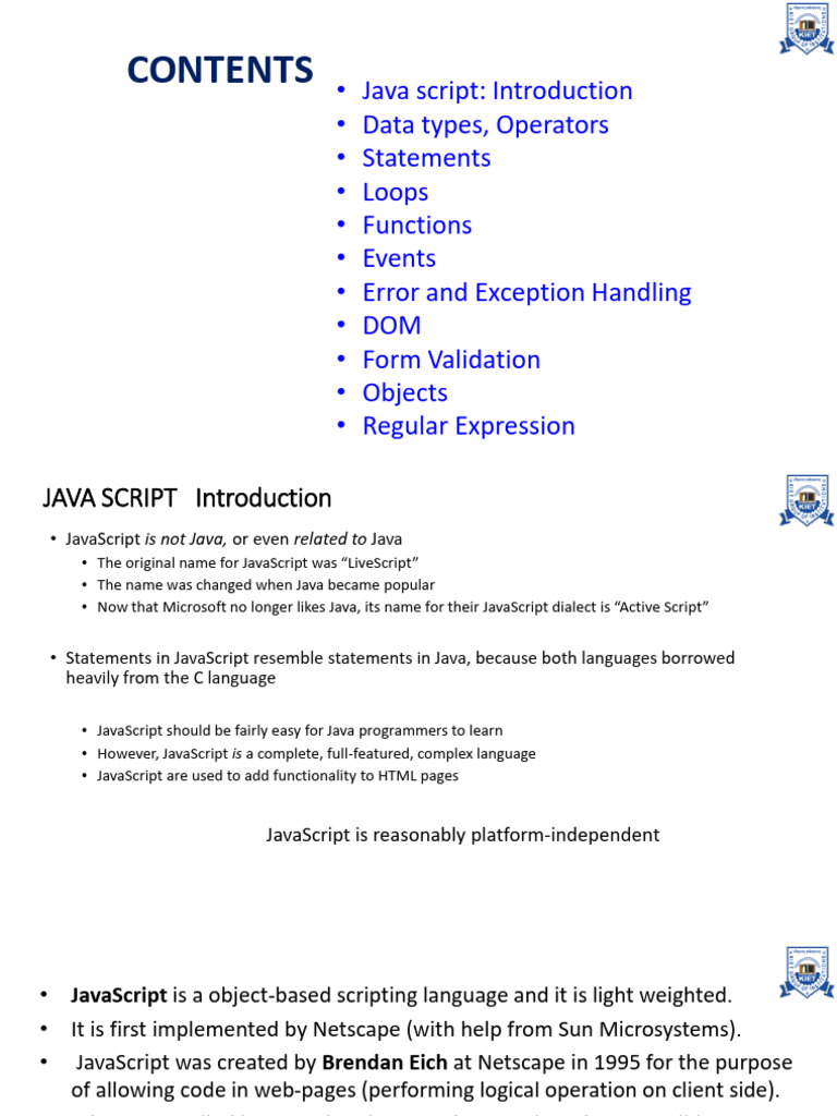 JavaScript (Unit-3) Part 1 | PDF | Java Script | Document Object Model