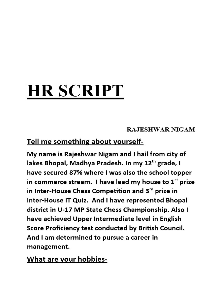 HR Script Final | PDF | Cognition | Learning