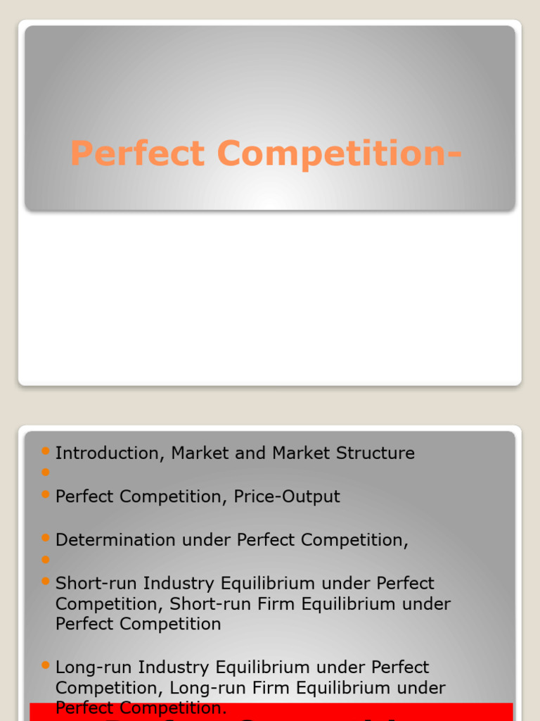 4.2. Perfect Competition | PDF | Perfect Competition | Economic Equilibrium