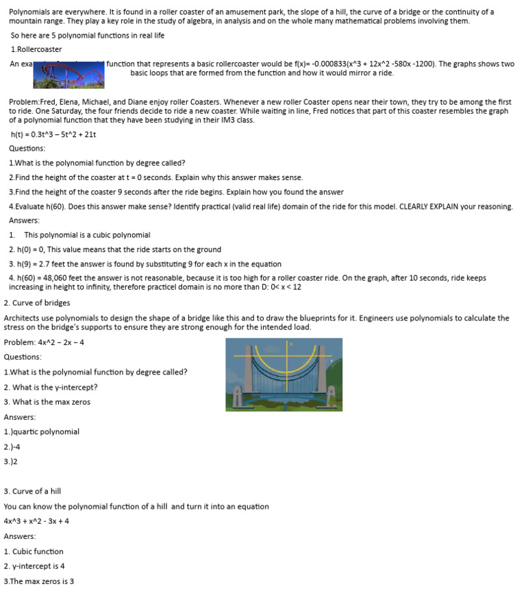 Real-Life Applications of Polynomials | PDF | Teaching Methods ...