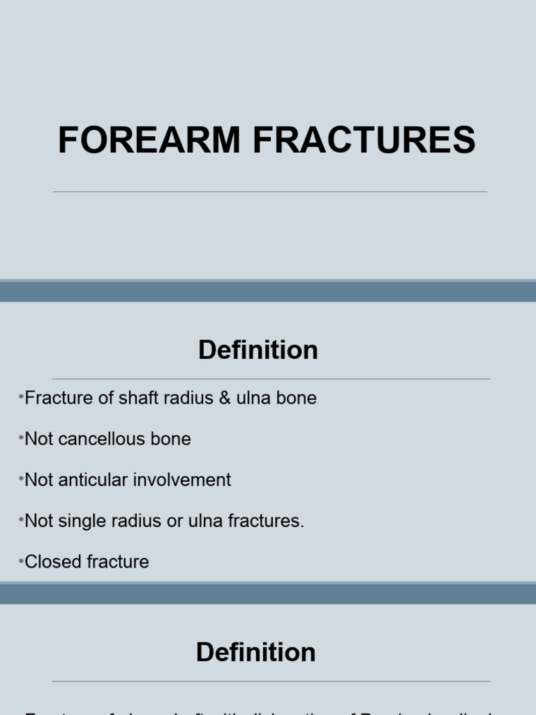 Formearm Fractures | PDF