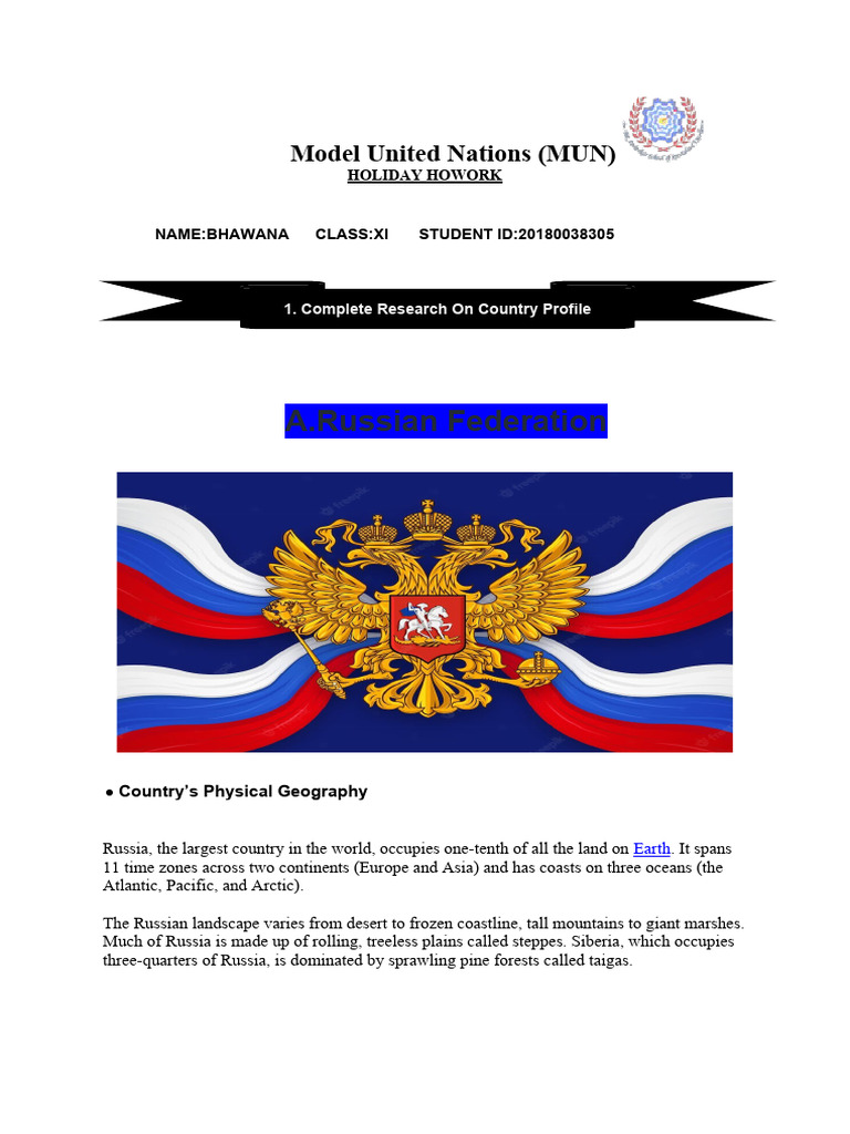 Model United Nations | PDF | Russia | World Politics