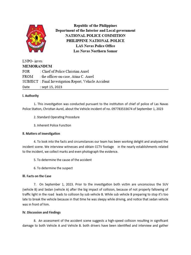 Final Investigation Report | PDF | Crimes | Crime & Violence