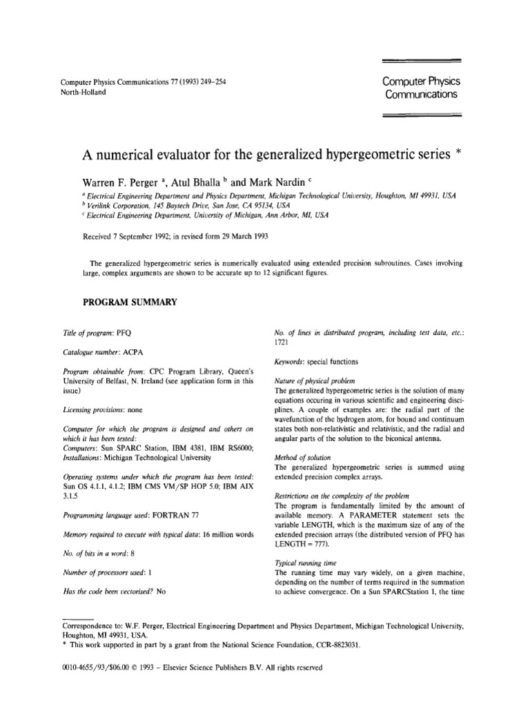 hypergeometric program | PDF | Parameter (Computer Programming) | Mathematical Analysis