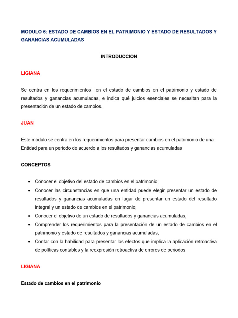 Cuestionario Modulo 6 y 7 | PDF | normas internacionales de INFORMACION FINANCIERA | Estado de ...