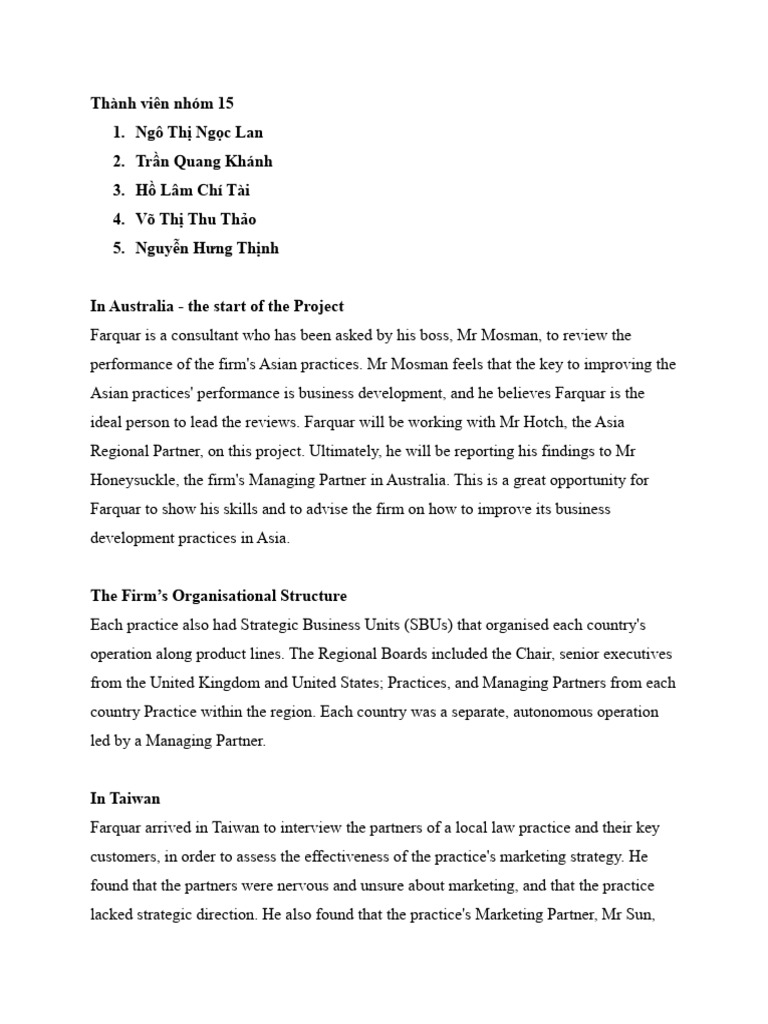 Nhóm 15 - Case Study 1 | PDF