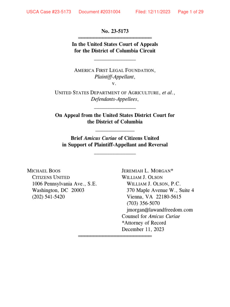 Cu Amicus Brief America First Legal Foundation V U S Department Of