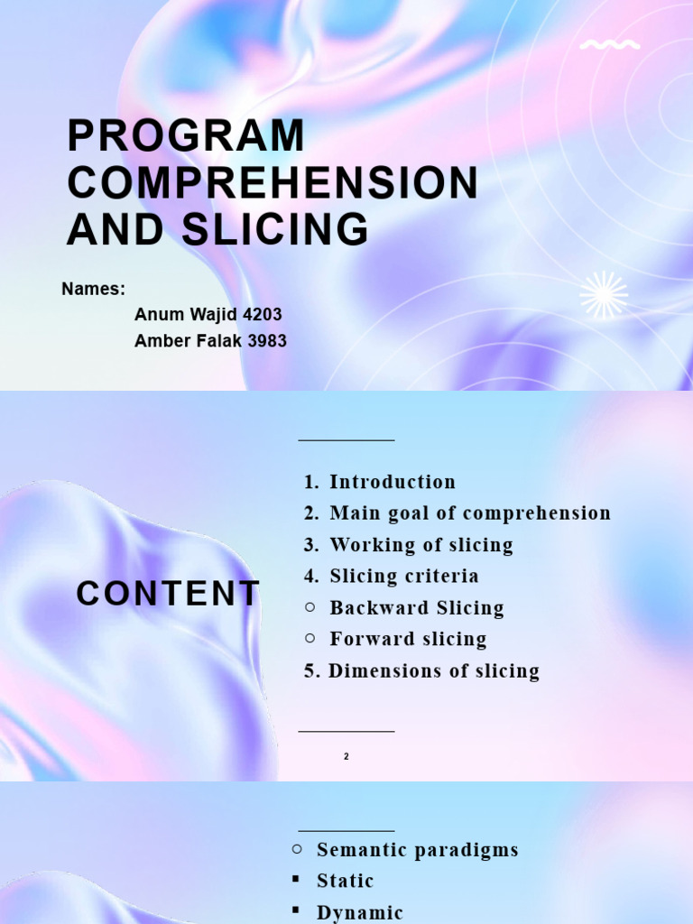 Program Comprehension & Slicing (A2) | PDF | Computer Program | Programming Program Comprehension & Slicing (A2) | PDF | Computer Program | Programming