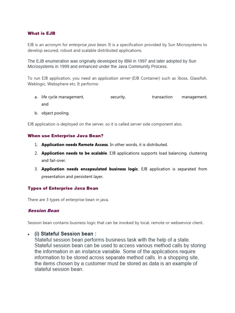 ejb | PDF | Networking | Internet & Web
