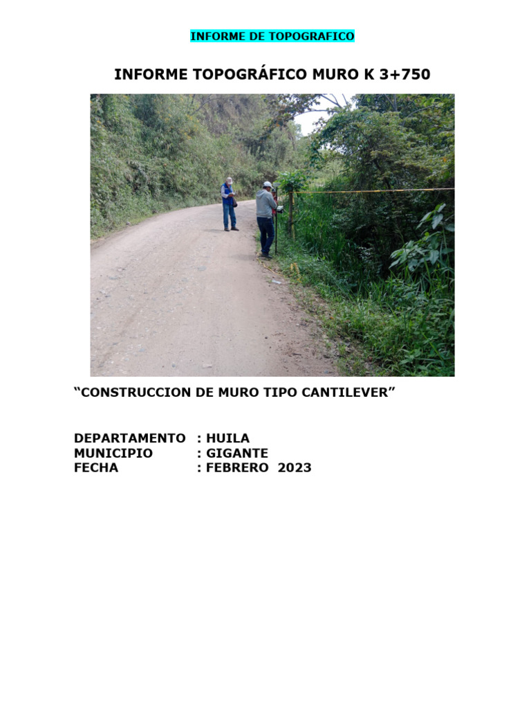 Estudio Topografico - Levantamiento Muro 2 Gran via. | PDF | Topografía