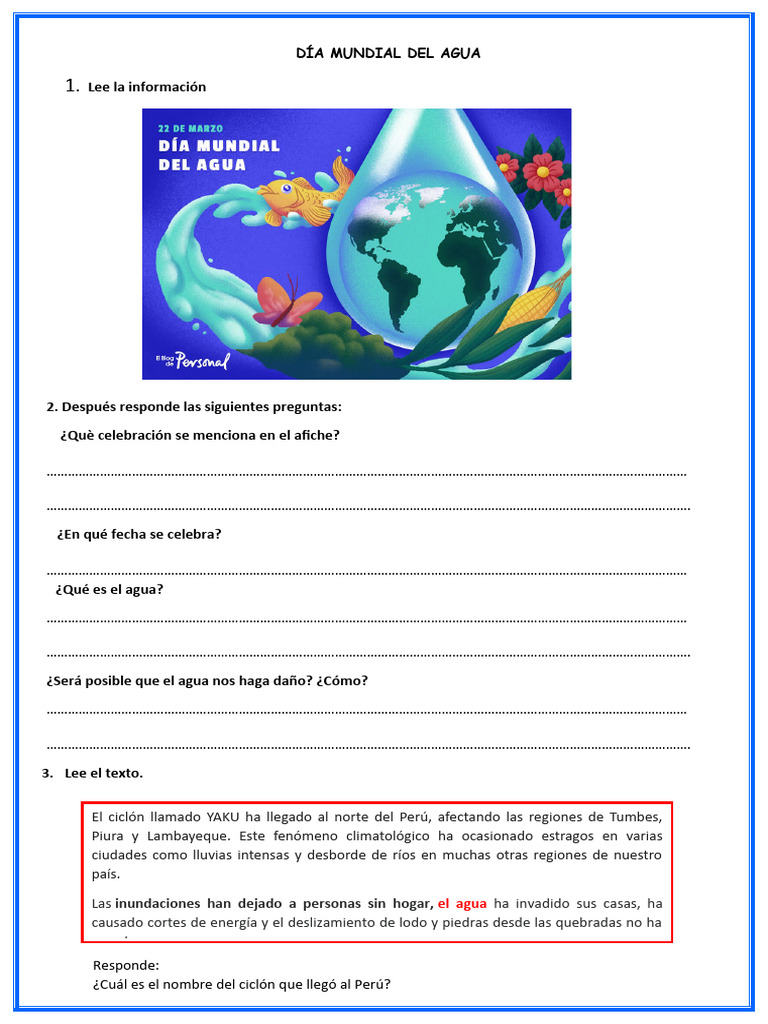 Día Mundial Del Agua | PDF | Entorno natural