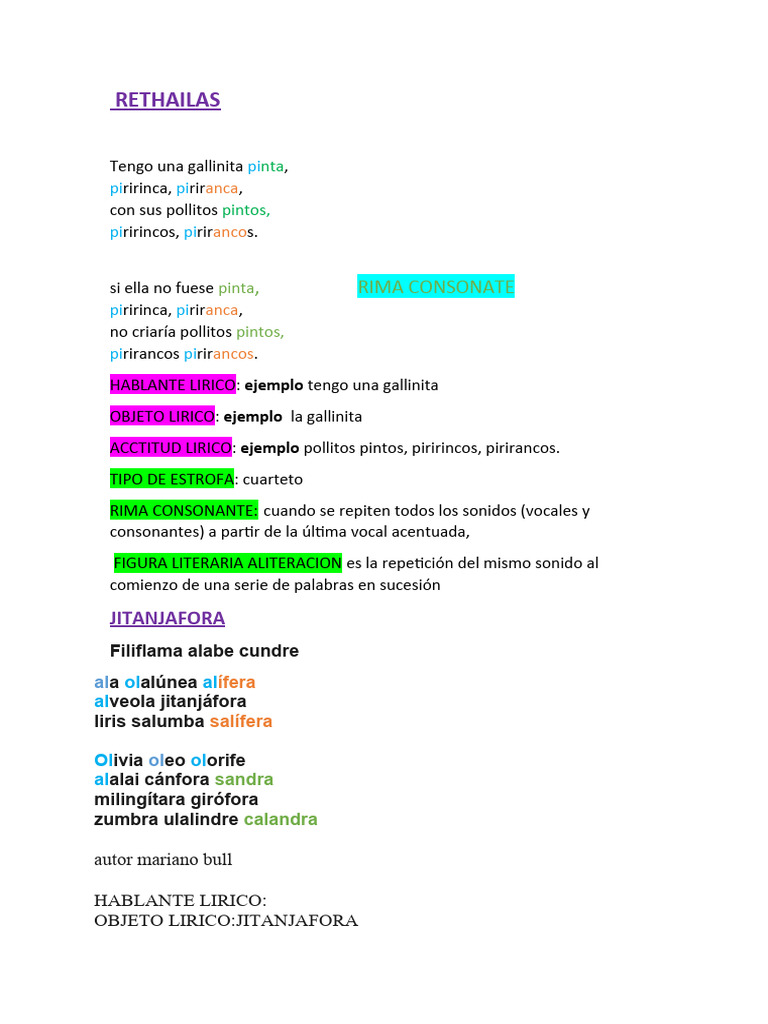 Ejemplos de Jitanjáforas y Rimas | PDF | Rima | Poética