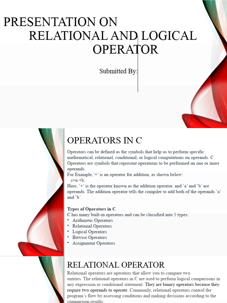 C Presentation | PDF | Arithmetic | Mathematical Logic