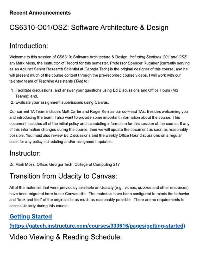 Cs 6310 Syllabus and Schedule 2023-2 | PDF
