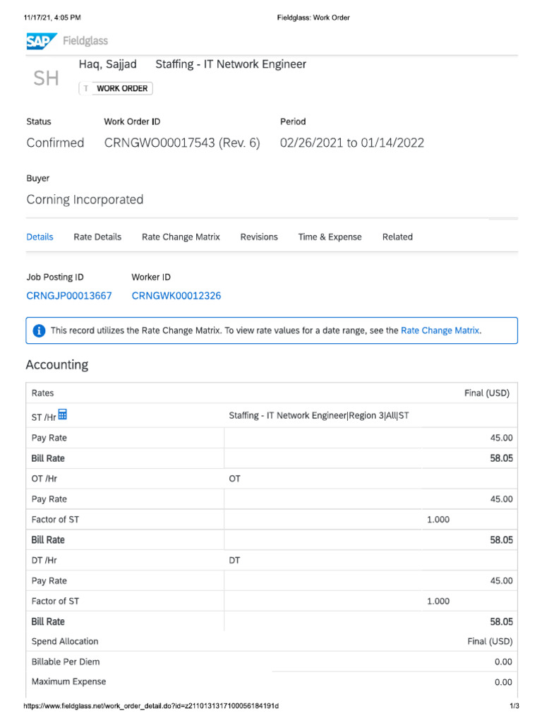 Work Order Extension - Sajjad Haq | PDF