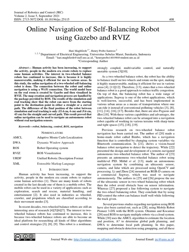 Self Balancing Robot Navigation | PDF | Robot | Robotics