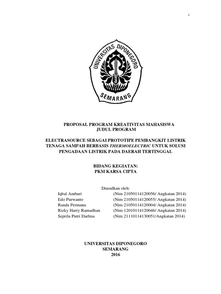 Contoh Proposal PKM | PDF