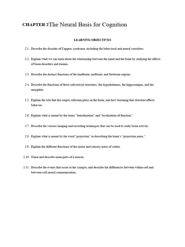 CHAPTER 2 - The Science of The Mind | PDF | Neuron | Chemical Synapse