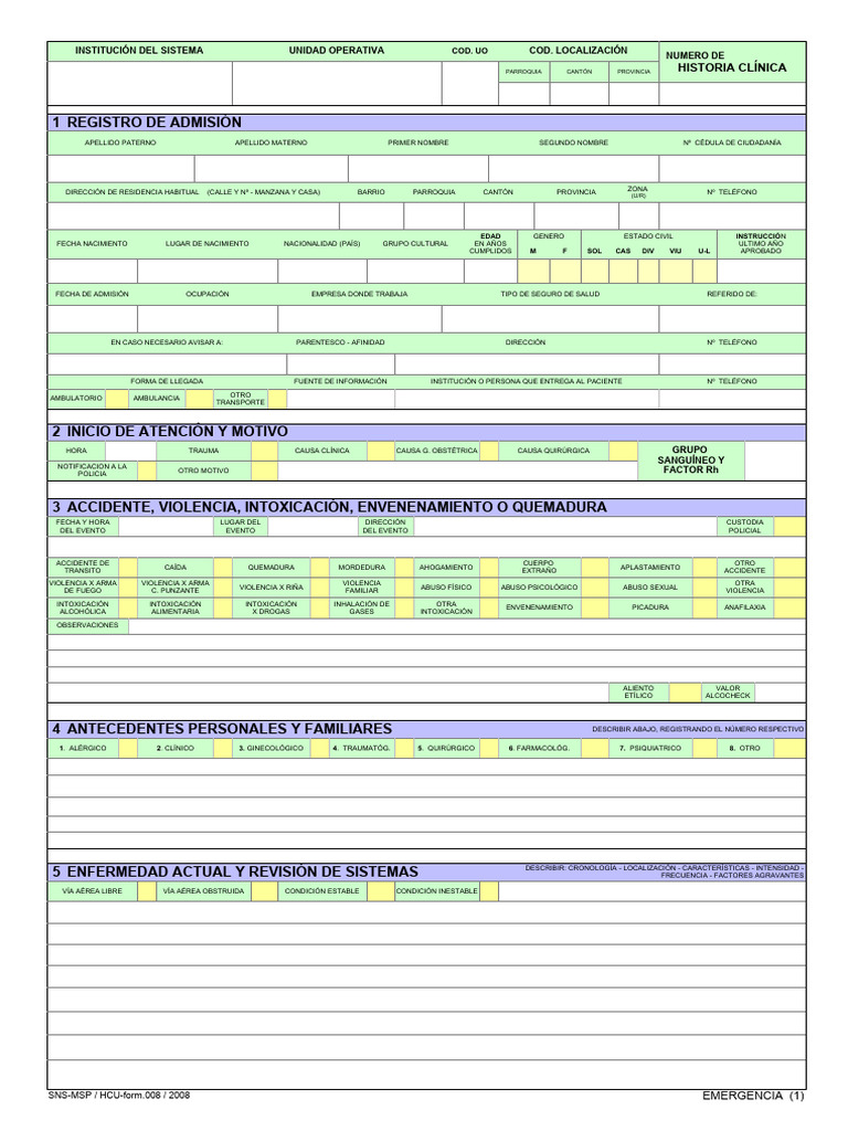 Todos Los Formularios MSP | PDF | Especialidades Medicas | Medicina CLINICA
