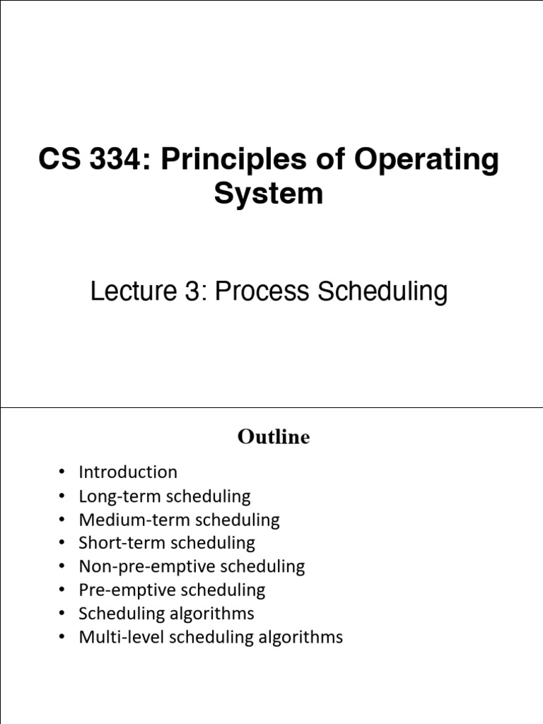 Lecture 3 Process Scheduling Download Free Pdf Scheduling Computing Process Computing