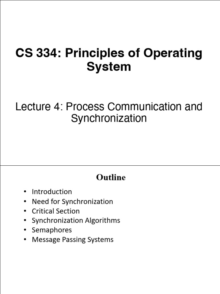 Lecture 4 Process Synchronization Pdf Process Computing Message Passing