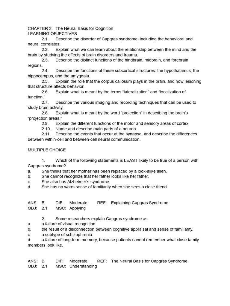 CHAPTER 2 - The Neural Basis For Cognition | PDF | Neuron | Cerebral Cortex