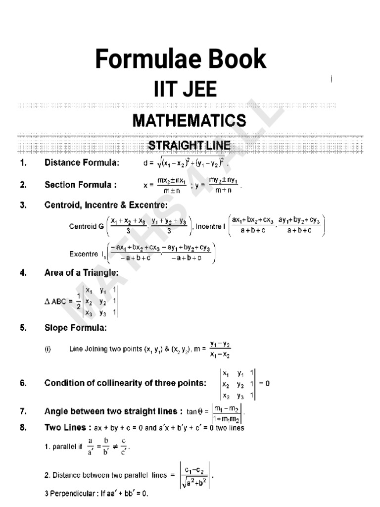 Formulae Book For IIT JEE | PDF | Academia | Tests