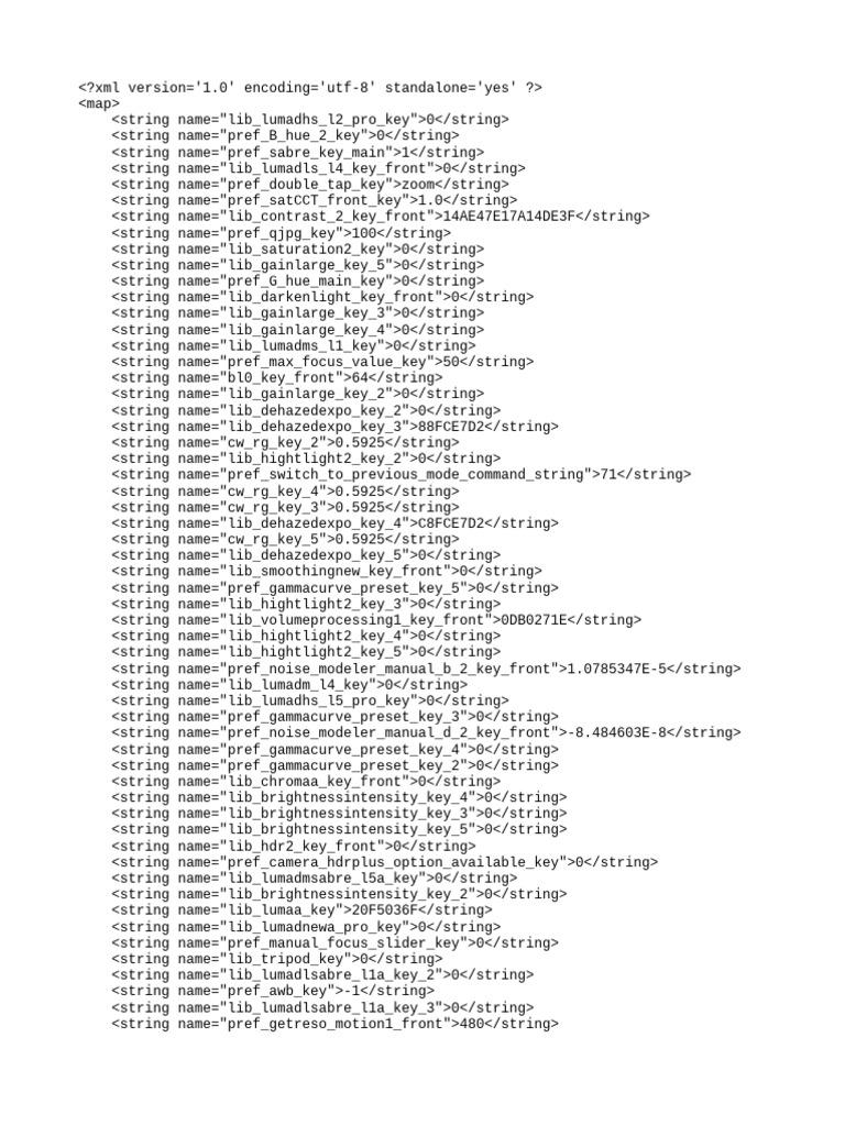 Camera Settings XML Configuration | PDF